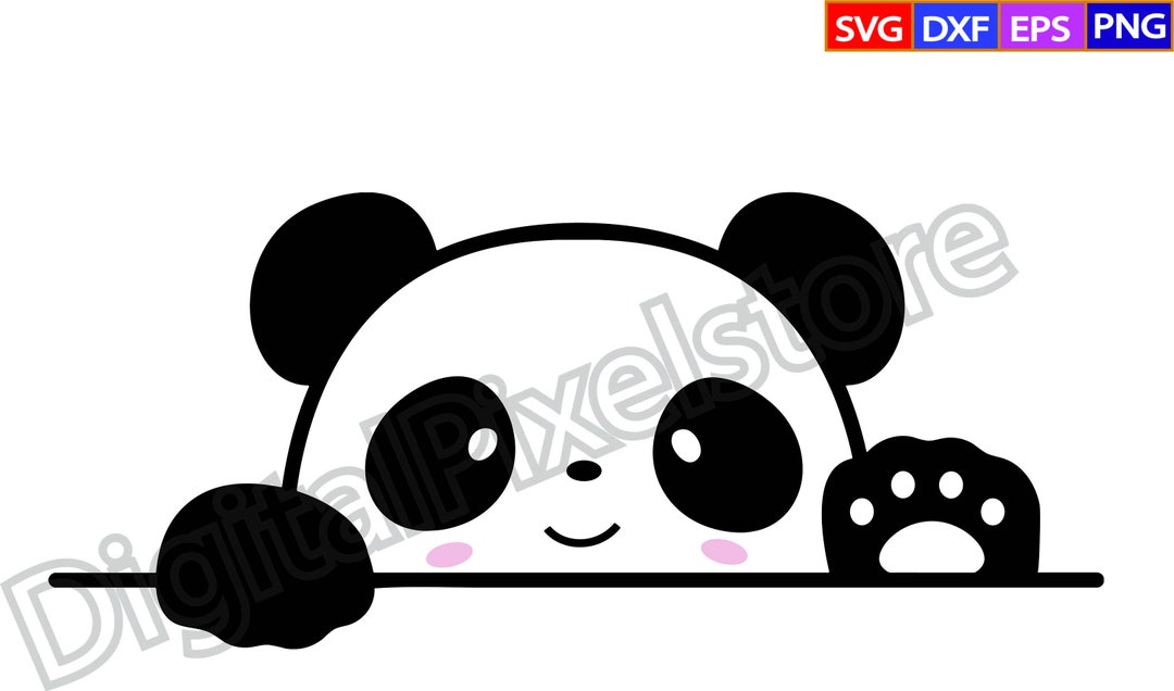 Cute Panda Peeking Svg,panda Svg,panda Cut File,panda Head Svg,panda ...