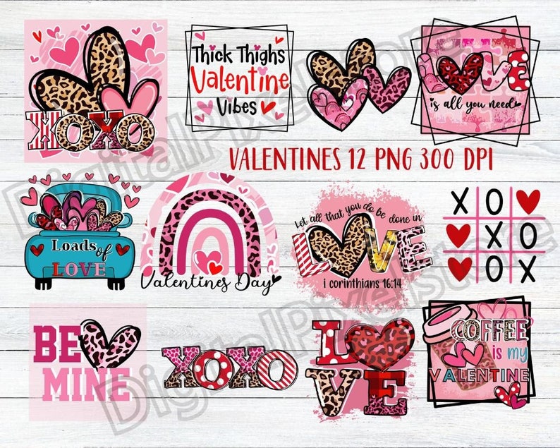 Leopard Heart Valentine PNG Bundle: Love Designs (digital Download) - Etsy