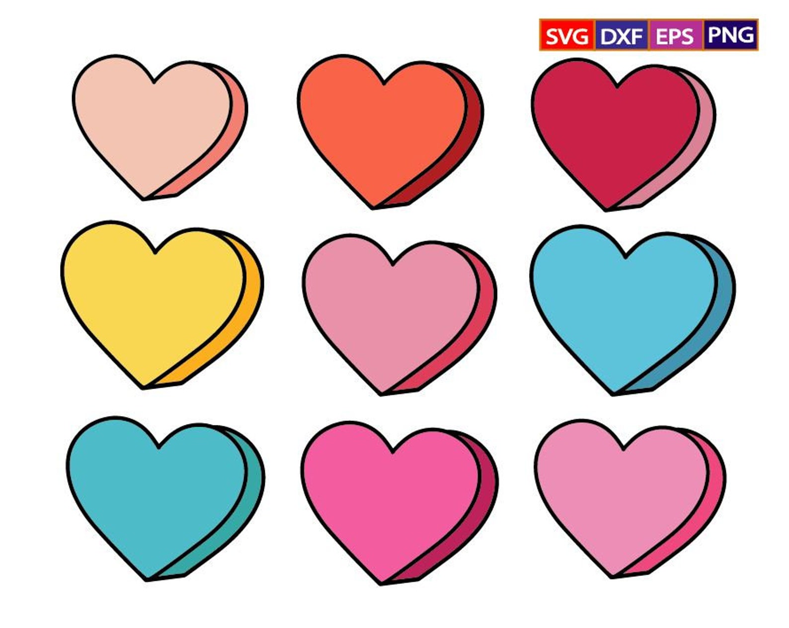 Candy Hearts Svg Bundlecandy Hearts Svgvalentines Day | Etsy