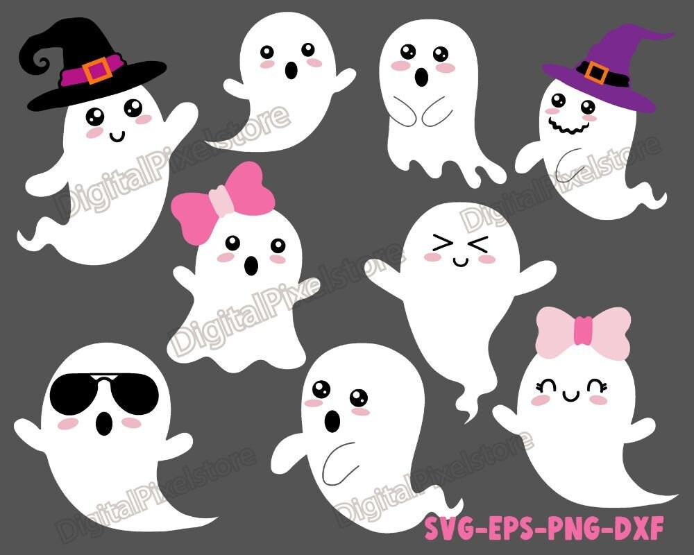 Cute Ghost Svgghost Svghalloween Svghalloween Clipartghost - Etsy