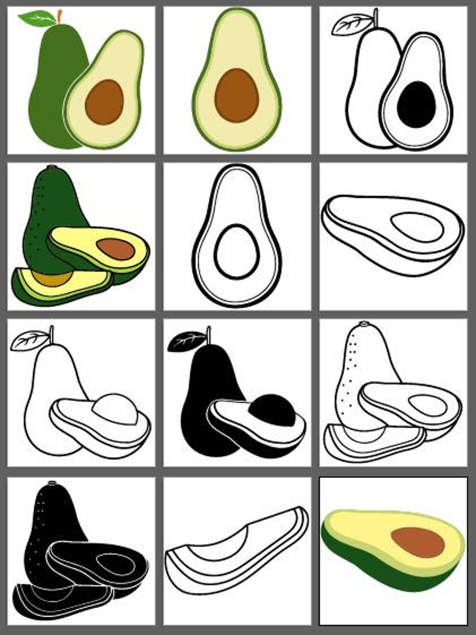 Avocado Svg Bundleavocado Svgavocado Clipartavocado - Etsy