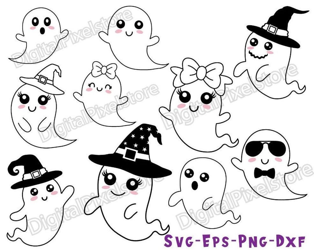 Paquete Svg de fantasma bonito, SVG de fantasma, Png de fantasma, Svg ...