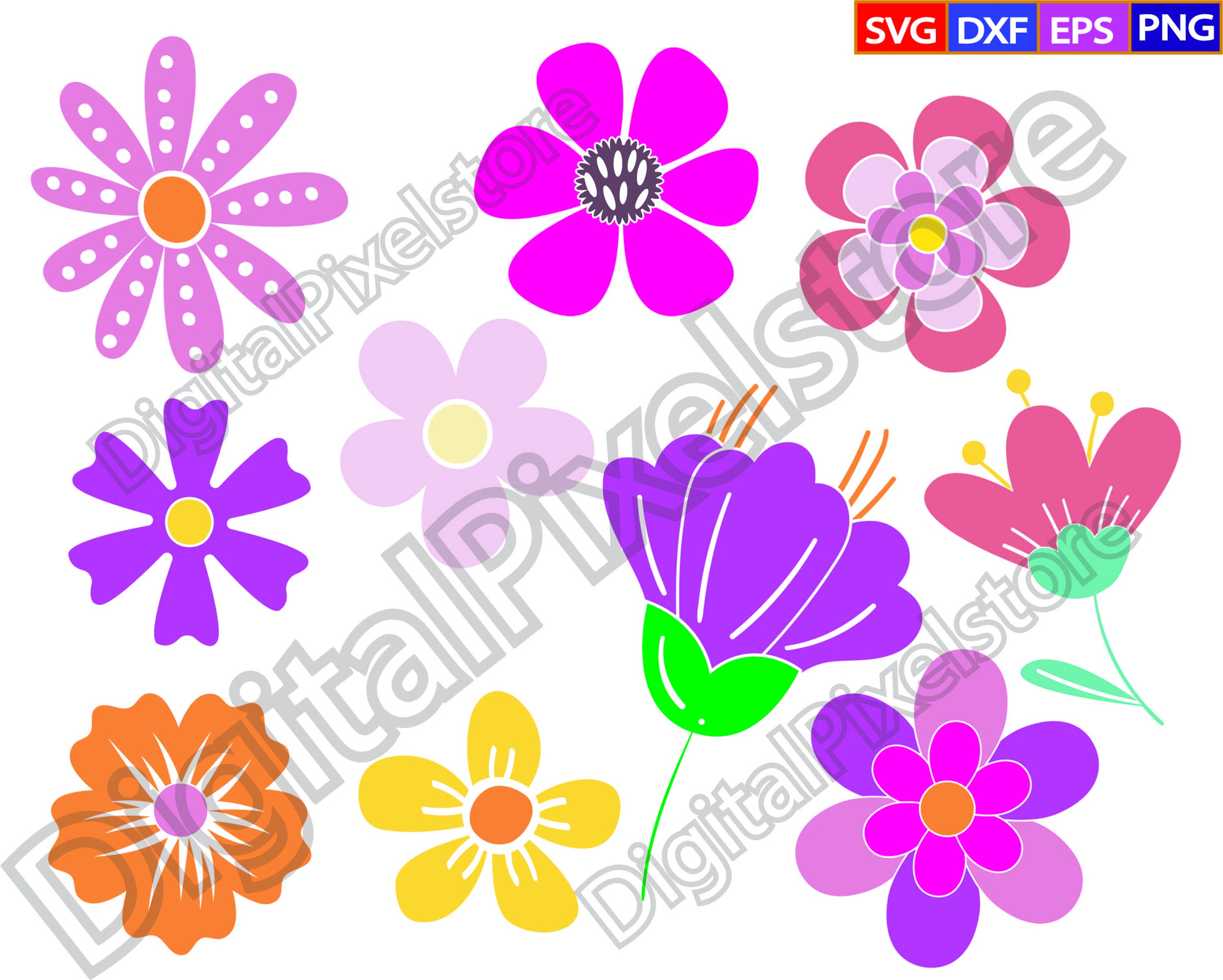 Cute Flower SVG Bundlegardening Flower Svgflowers | Etsy