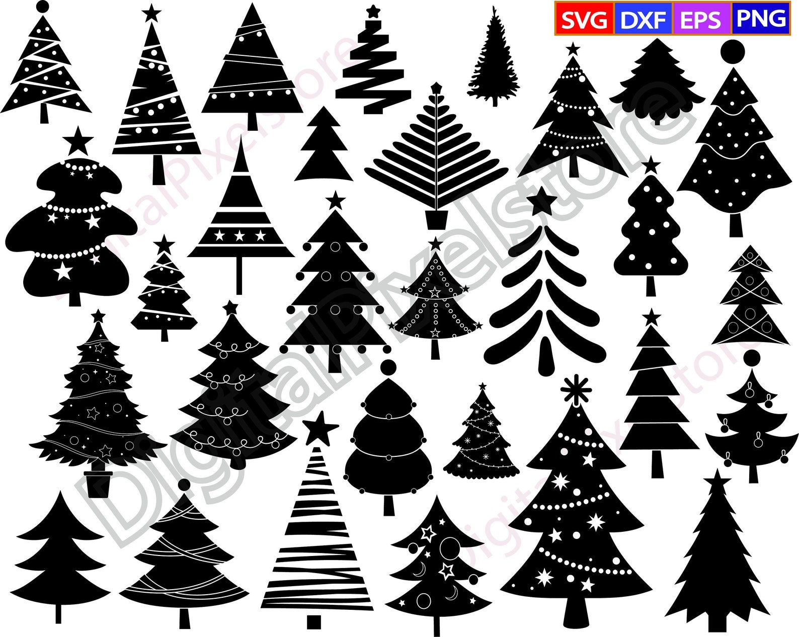 Christmas Tree Svg Bundlechristmas Tree Svgchristmas Tree | Etsy