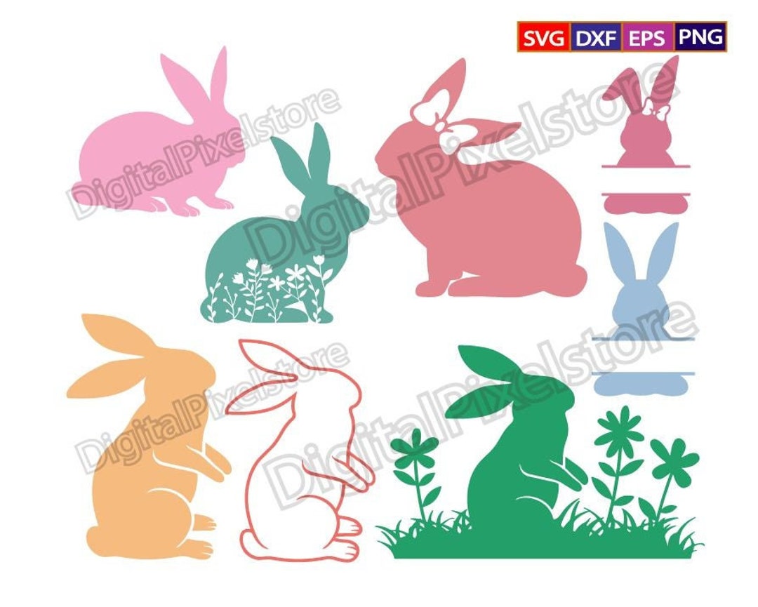 Bunny Bundle Svg,bunny Split Svg,easter Svg,easter Bunny Svg,rabbit Svg ...