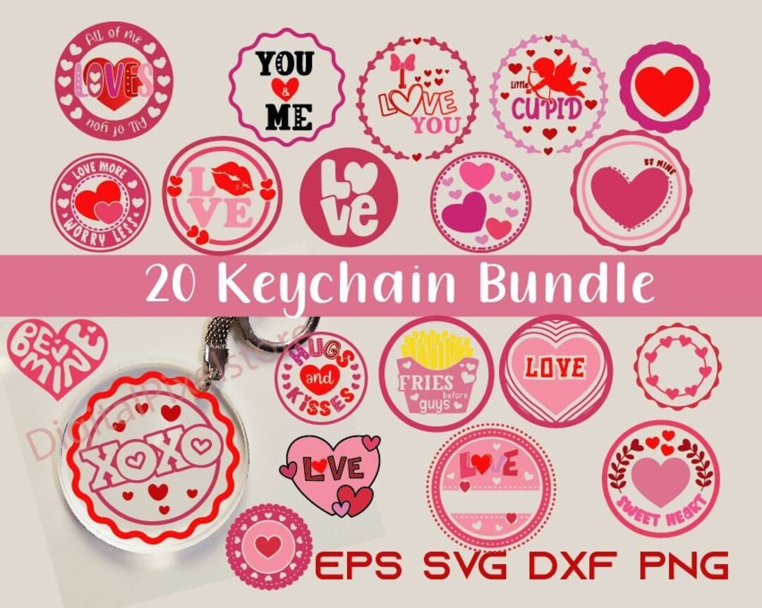Love Keychain Svg,valentines Day Keychain,keychain Svg,keychain Svg ...