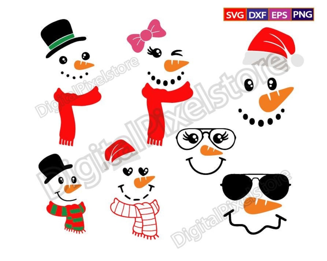 Cute Snowman Svg,snowman Faces Svg,christmas Snowman Svg,christmas Svg ...
