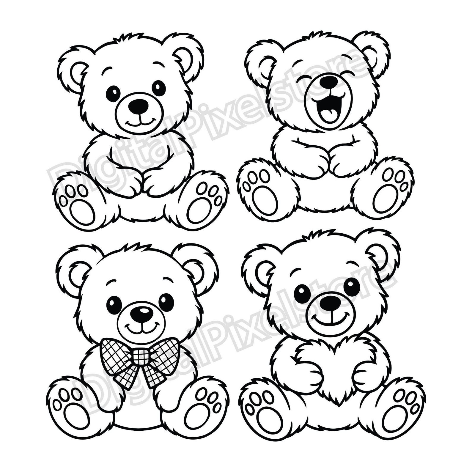 Teddy Bear Outline, Bear Face SVG, Split Monogram, Silhouette, Vector ...