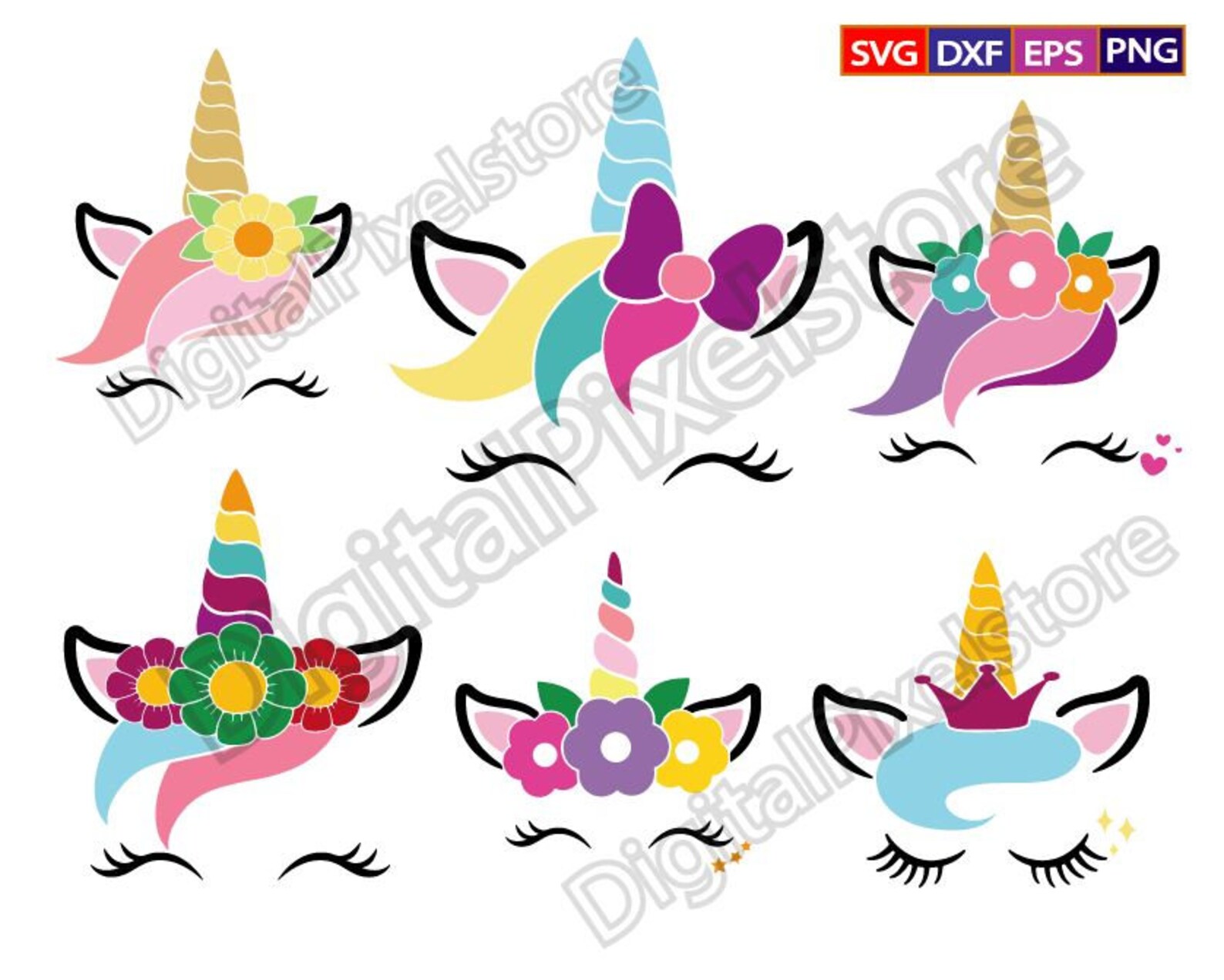 Unicorn Face Svgunicorn Head Svgunicorn Svgsvg Files for - Etsy
