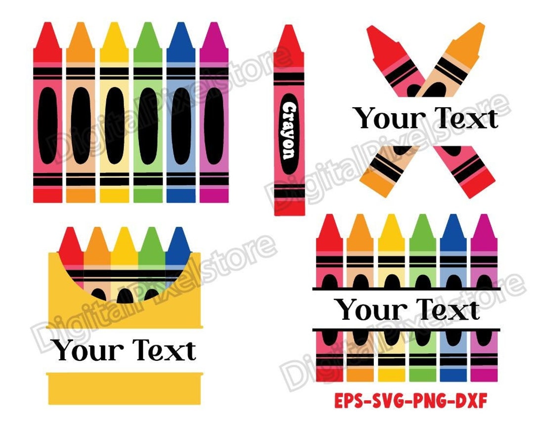Crayon Split Monogram Svg,crayon Monogram,crayon Svg Bundle,teacher ...