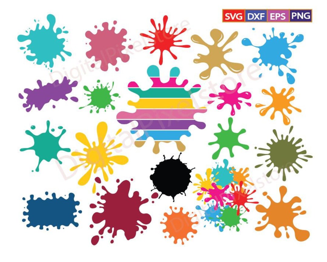 Paint Splatter Svg,splash Svg Bundle,paint Stroke Svg,splash Svg,paint ...