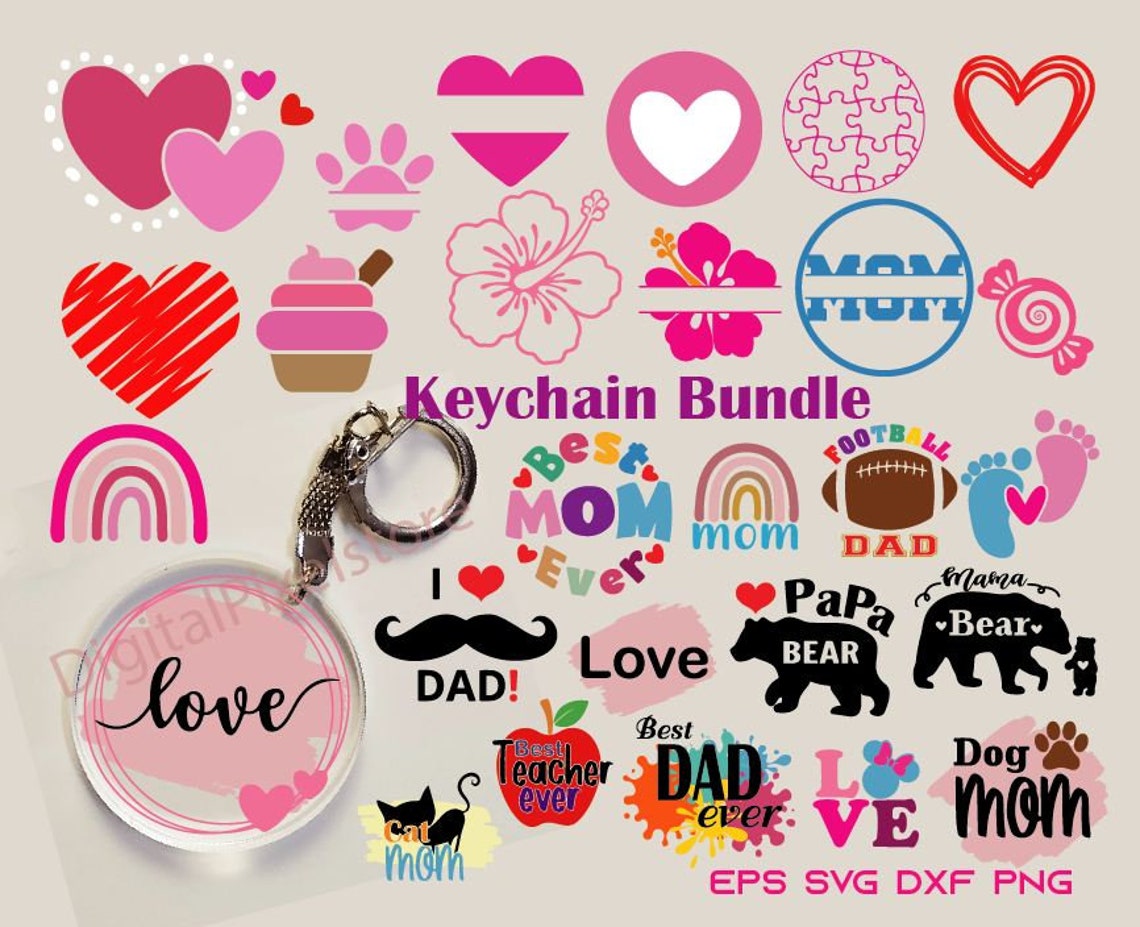 Keychain Bundle Svgkeychain Svground Keychain Svgkeychain - Etsy