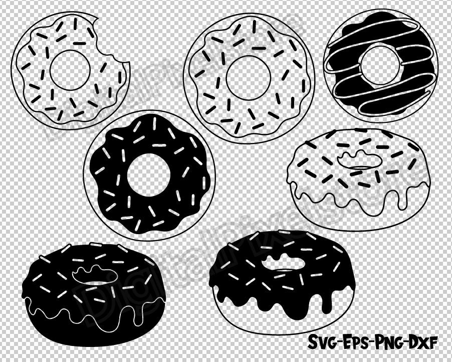 Donut Silhouette Svgdonut Outline Svgdonut Svg Bundledonut - Etsy