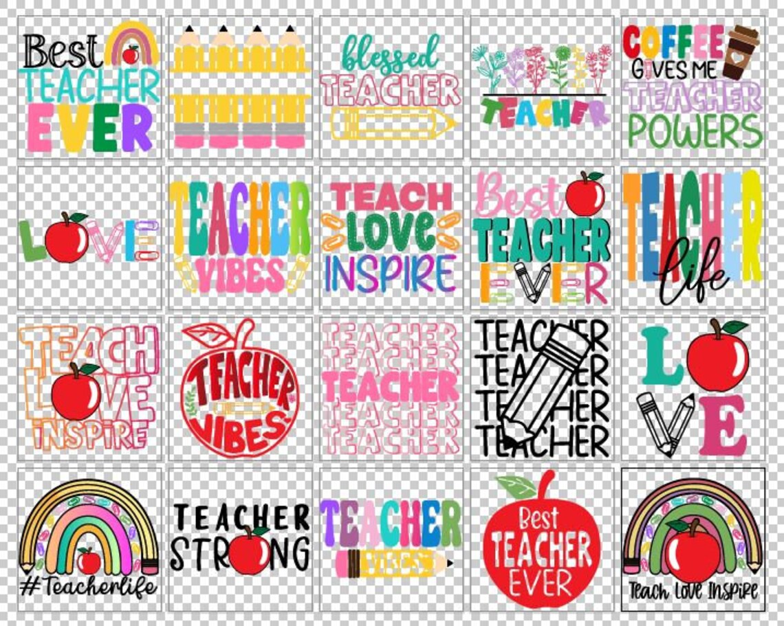 Teacher Svg Bundleteacher Svgschool Svgteacher Quote - Etsy