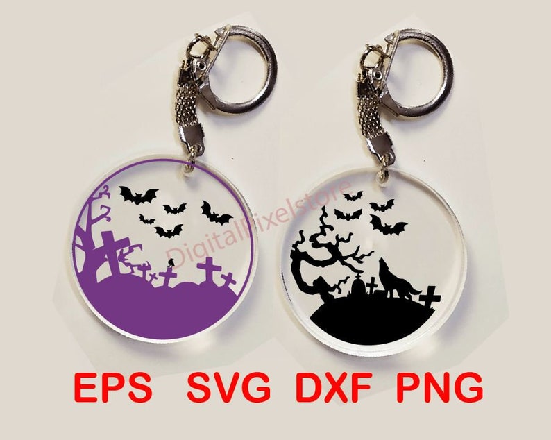 Halloween Keychain SVG Bundle: Ghost, Spider, Witch (digital Download ...