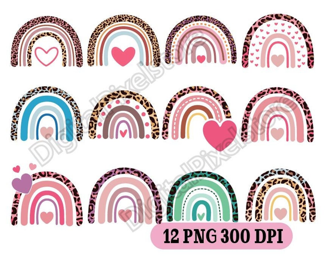 Leopard Rainbow Bundle Sublimation Pngrainbow Bundle Png - Etsy
