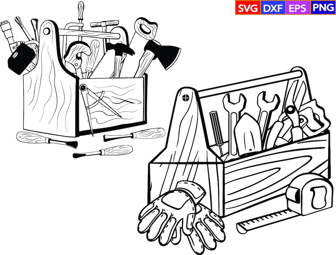 Toolbox Vector Art, Handyman Tools SVG, DXF, PNG - Etsy