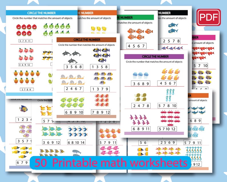 50 Math Bundle Printable Sheetsaddition Worksheetsworksheets - Etsy