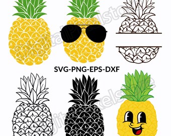 Pineapple SVG, Pineapple Split Monogram Svg, Pineapple PNG, Pineapple ...