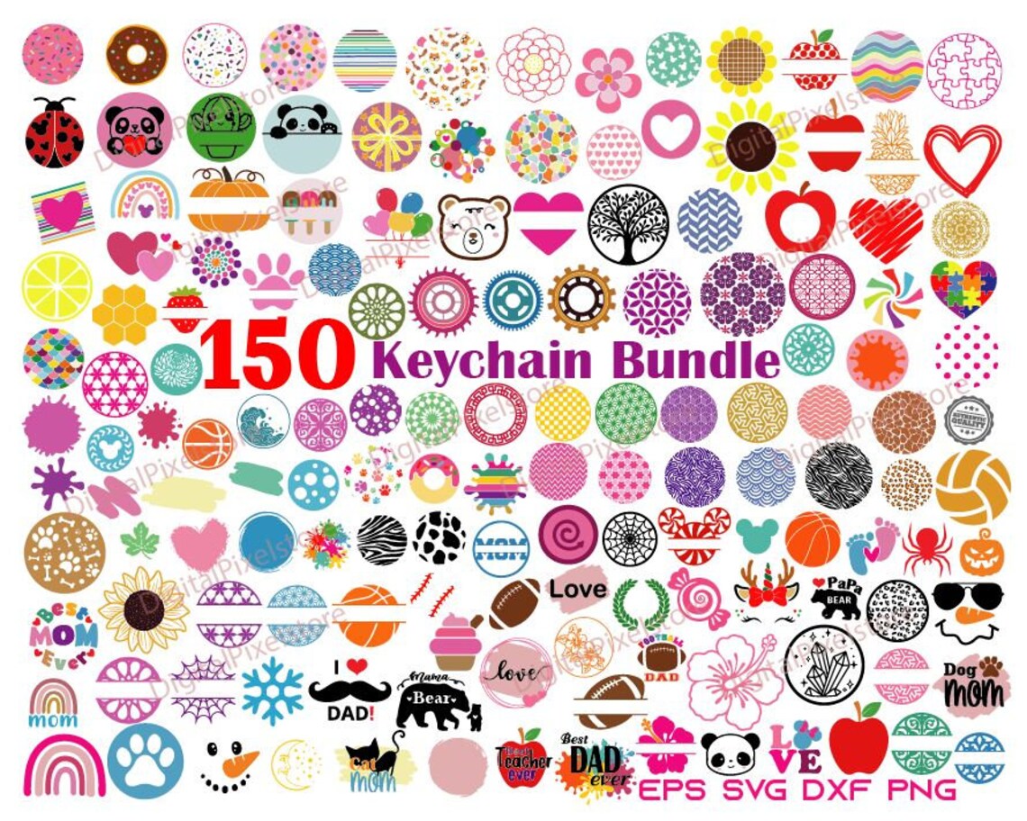 Keychain Bundle Svgkeychain Svground Keychain Svgkeychain - Etsy