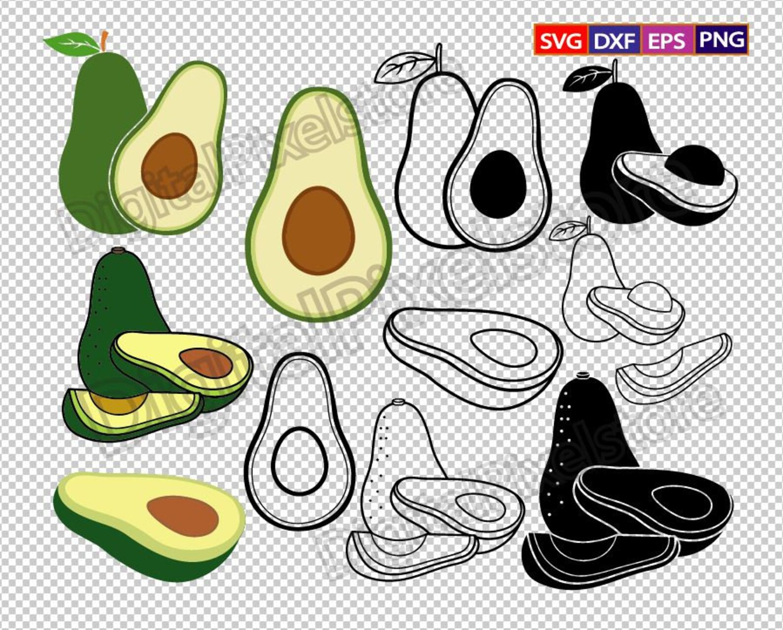 Avocado Svg Bundleavocado Svgavocado Clipartavocado - Etsy
