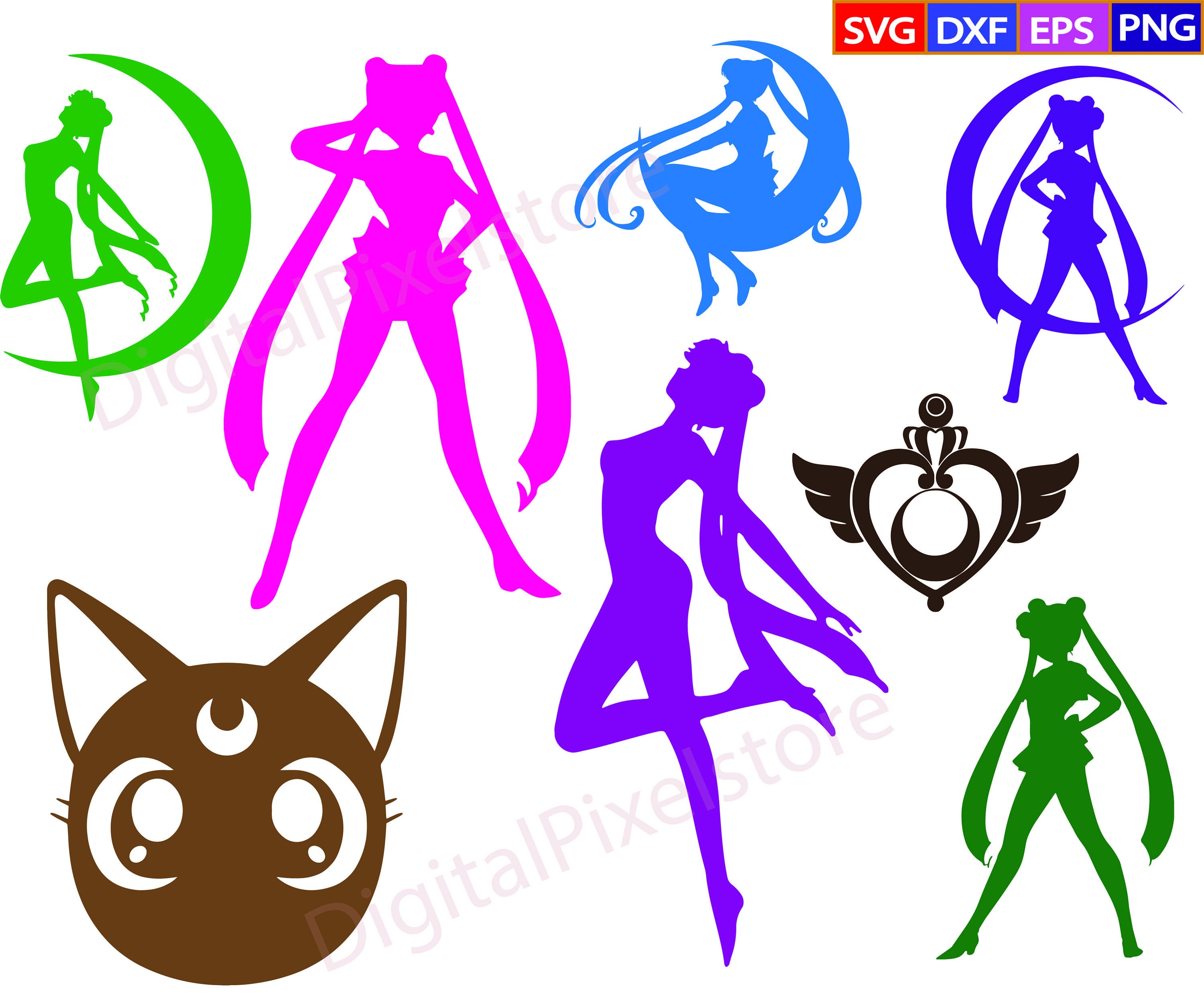 Sailor Moon Svgsailor Moon Svg Bundlesailor Moon Etsy