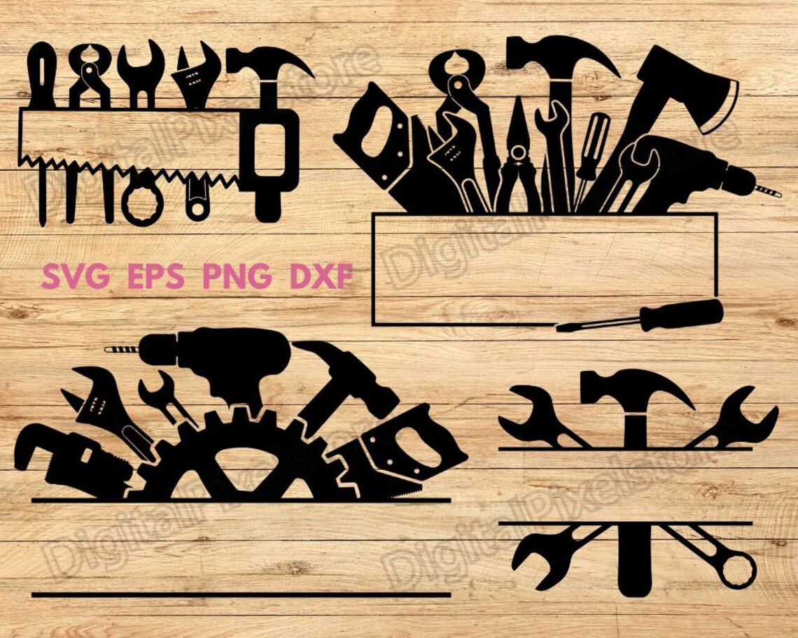 Handyman Tools Split Monogram Svgtools Svgmechanics Tools - Etsy
