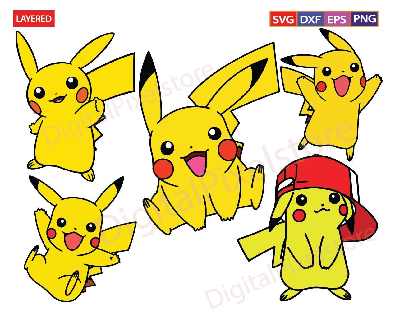 Pikachu svg bundlePikachu svgPikachu svg filesPokemon | Etsy