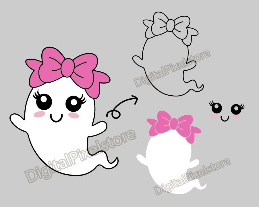 Cute Halloween Ghost SVG Bundle, Spooky Clipart (digital Download) - Etsy