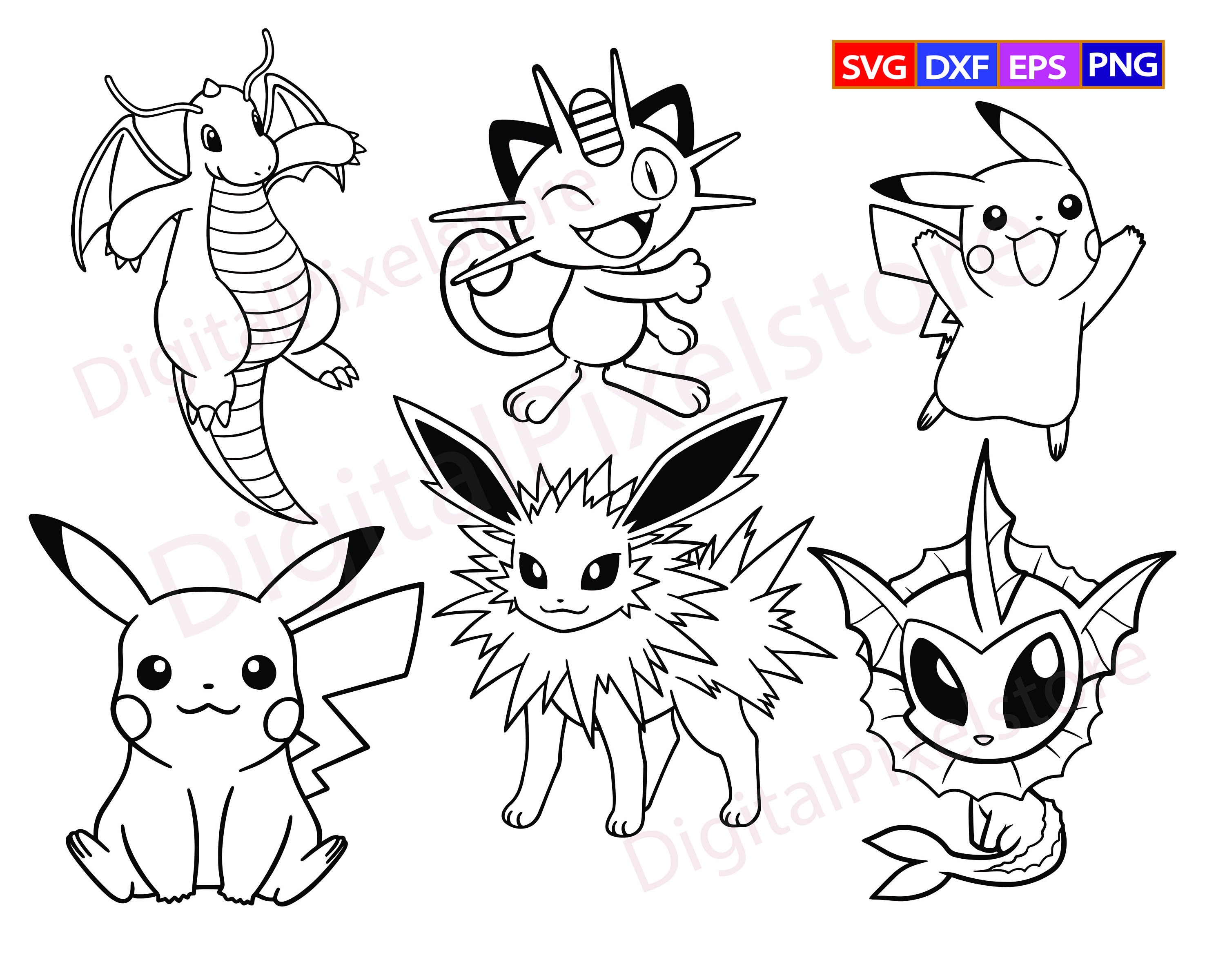 Pokemon Svg Bundle Pokemon Silhouette Pokemon Svg Pikachu | Etsy