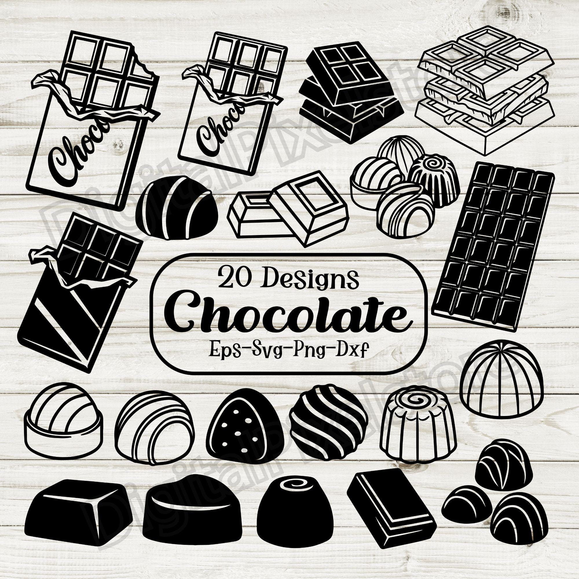 Chocolate SVG Bundle: Bar Clipart, Cricut & Silhouette (digital ...