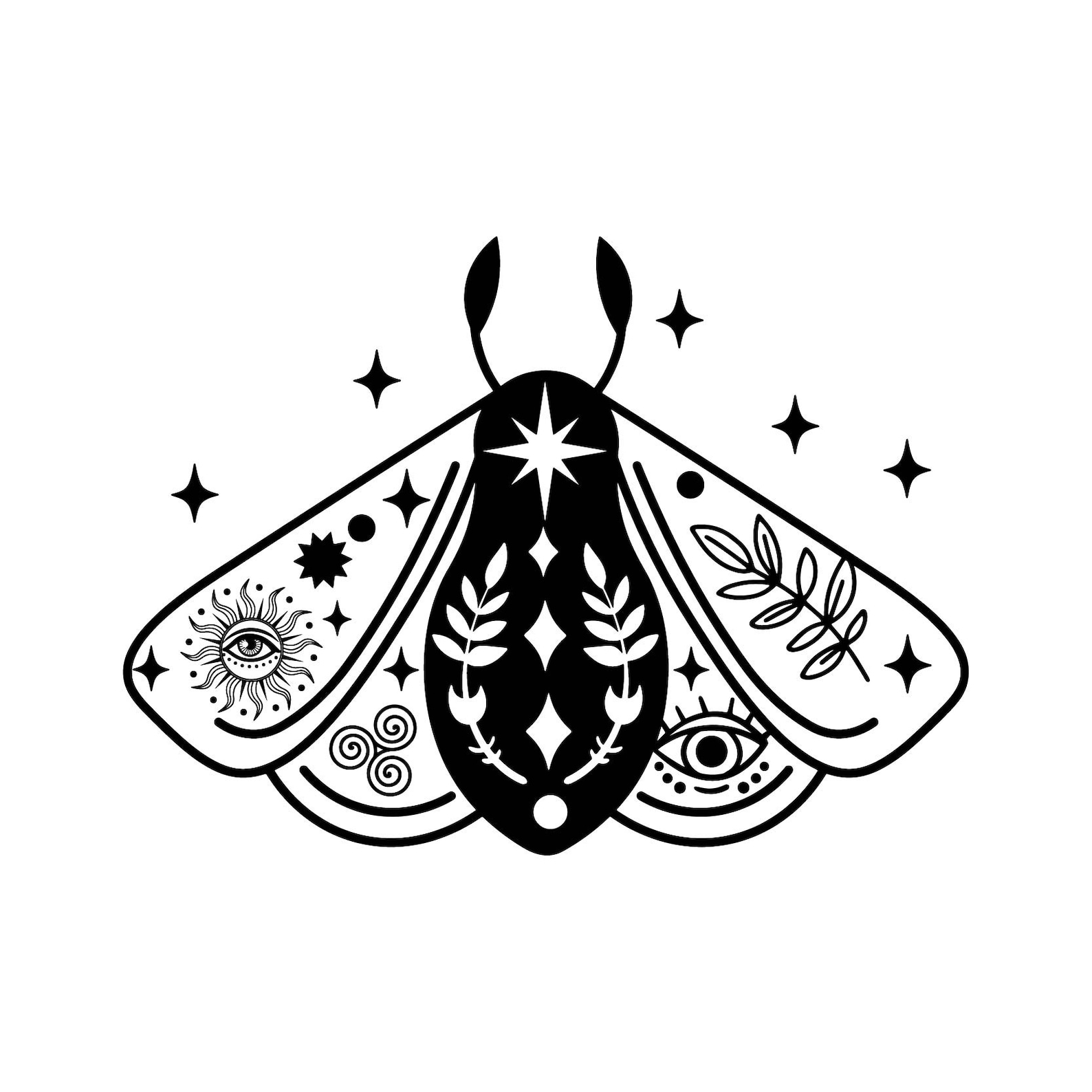 Moth Svg Bundlecelestial Svgmystical Butterfly Svgboho | Etsy
