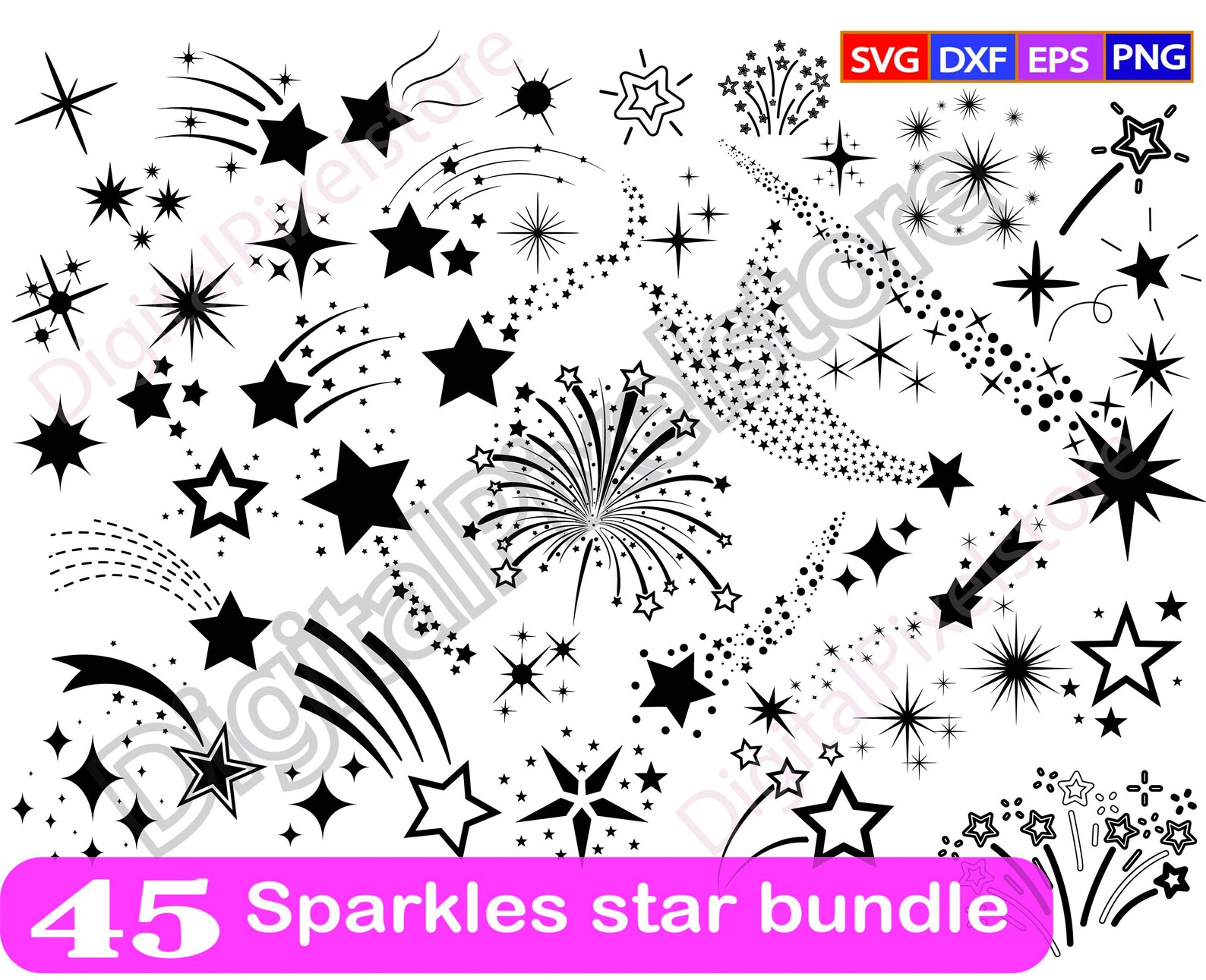 Sparkle Stars Svg Bundlesparkle Stars Svgstar Svgsparkle - Etsy