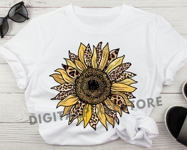 Cheetah Leopard Sunflower Design Pngglitter Leopard - Etsy