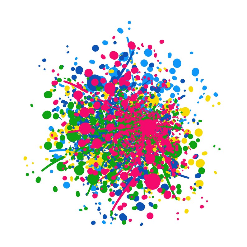 Colorful Paint Splatter Clipart: Splash SVG, PNG, EPS, Vector (digital ...