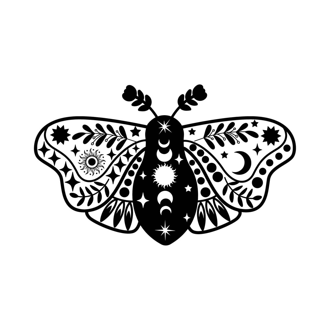 Moth Svg Bundlecelestial Svgmystical Butterfly Svgboho | Etsy
