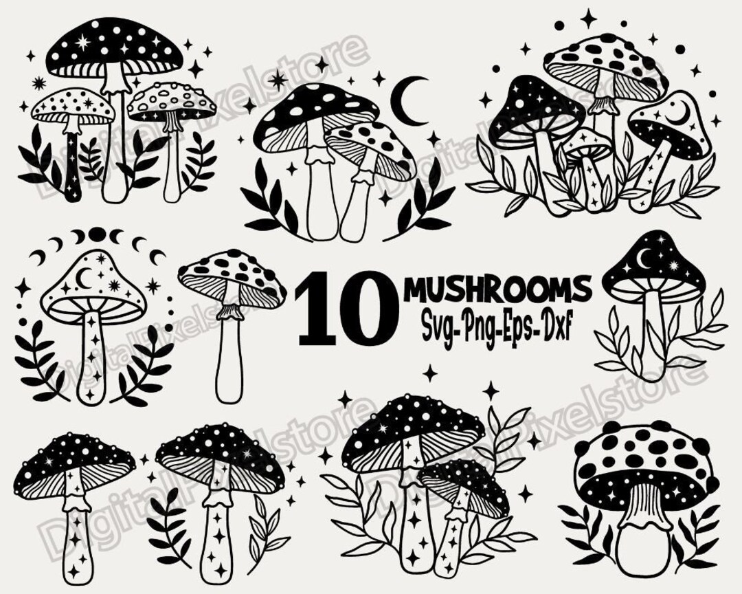 Mushroom Svg,mushroom Svg Bundle,mushroom Clipart,magic Mushroom Svg ...
