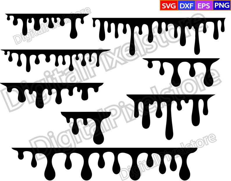 Dripping Border SVG Bundle: Paint Drip Cut Files (digital Download) - Etsy