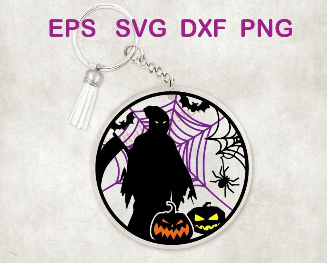 Halloween Keychain SVG Bundle: Ghost, Spider, Witch (digital Download ...