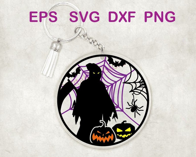 Halloween Keychain SVG Bundle: Ghost, Spider, Witch (digital Download ...