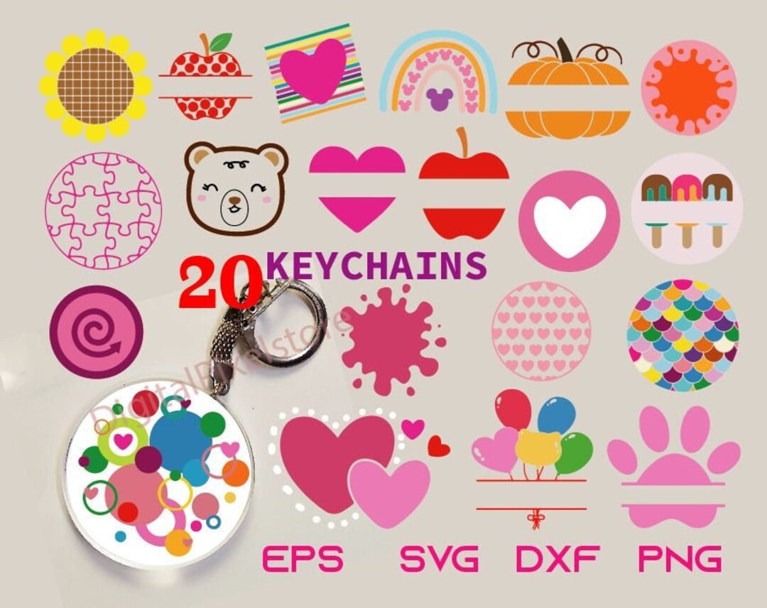 Keychain Bundle Svg,keychain Svg Files,keychain Cut Files,round Pattern ...