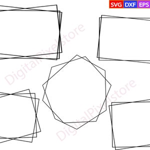 Double Frame SVG Bundlegeometric Border Svgdouble Frame | Etsy Canada
