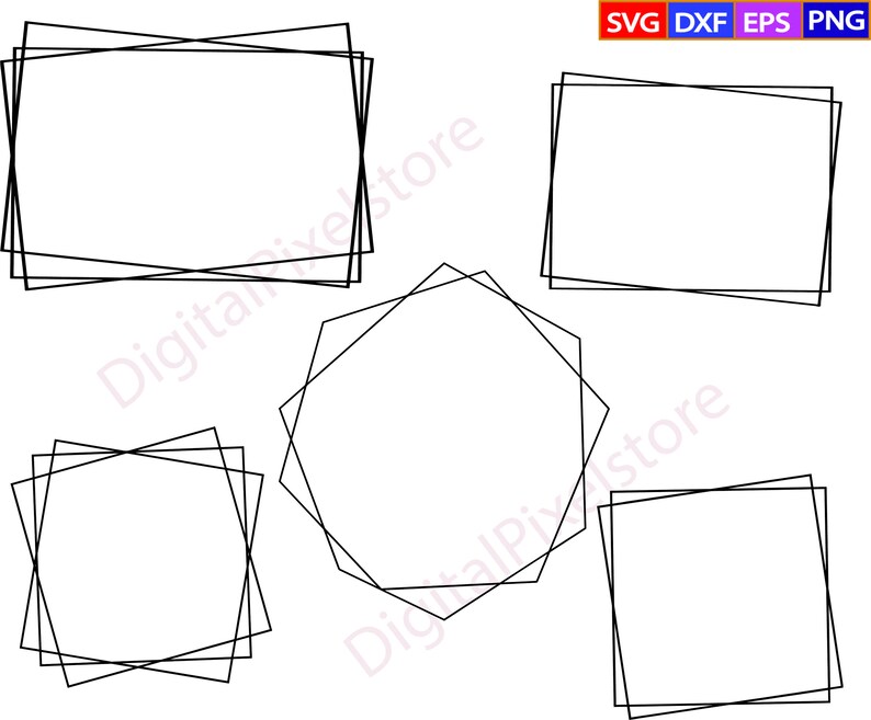 Double Frame SVG Bundlegeometric Border Svgdouble Frame | Etsy