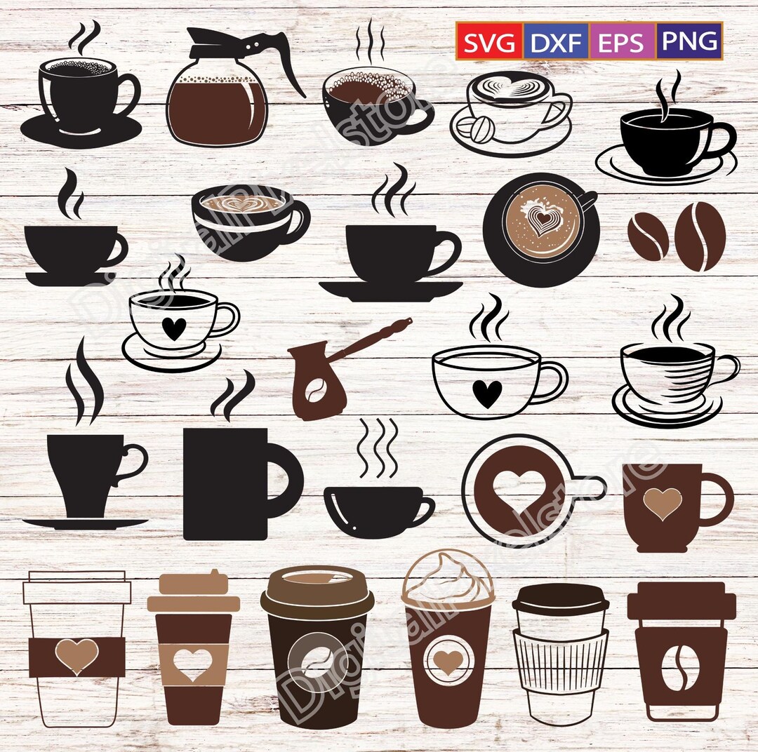 Coffee SVG Bundle: Cup, Beans, Clipart (digital Download) - Etsy