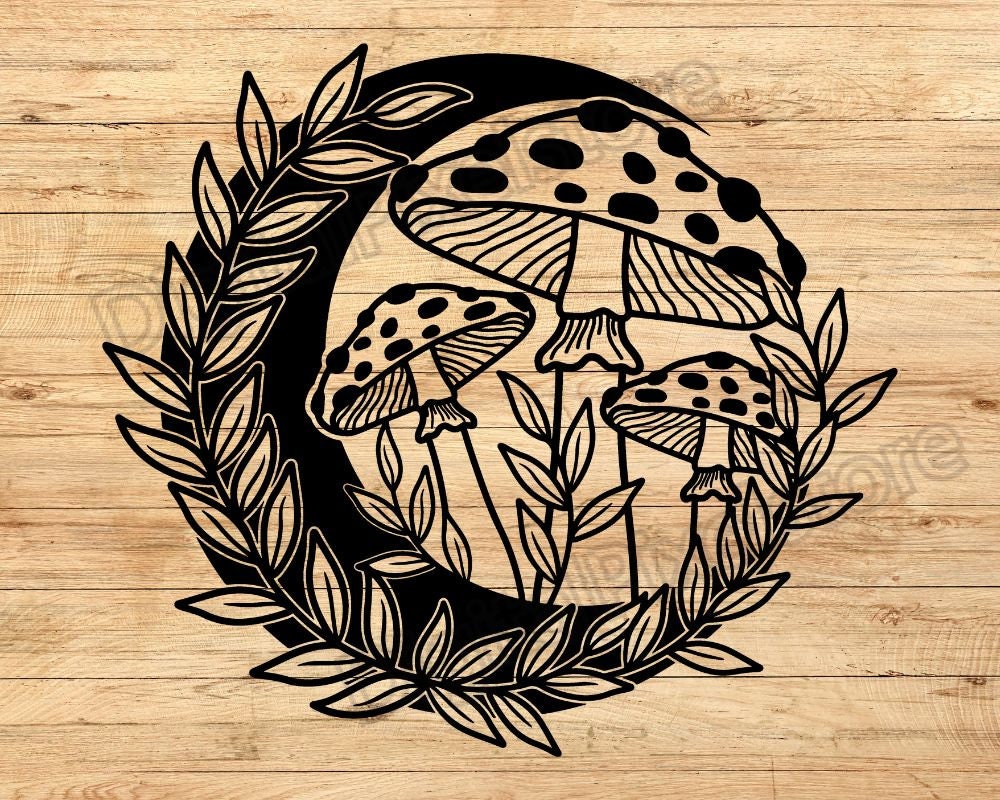 Mystical Moon Mushroom Svgmushroom Svgmushroom Svg - Etsy