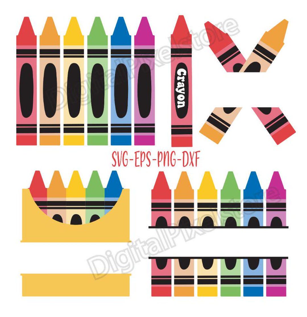 Crayon Split Monogram SVG Bundle: Teacher Design (digital Download) - Etsy