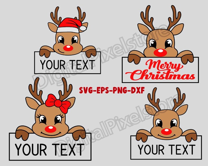 Reindeer Frame Svgreindeer Face Svgmerry Christmas Reindeer - Etsy