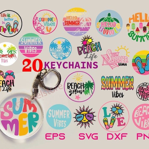 Summer Beach Keychain Svgkeychain SVG Bundlekeychain Pattern - Etsy