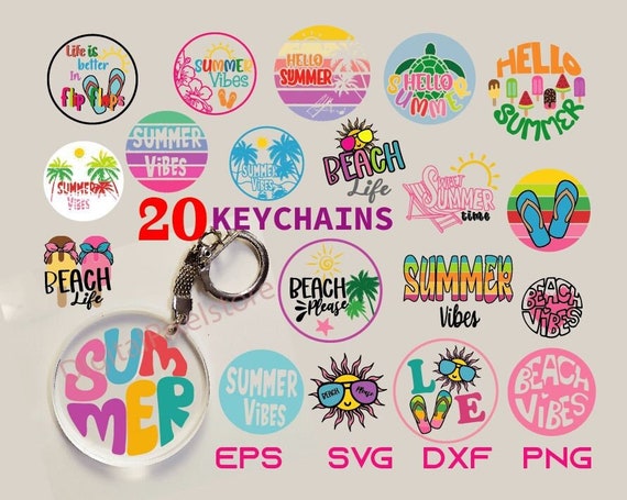 Summer Beach Keychain Svgkeychain SVG Bundlekeychain Pattern - Etsy