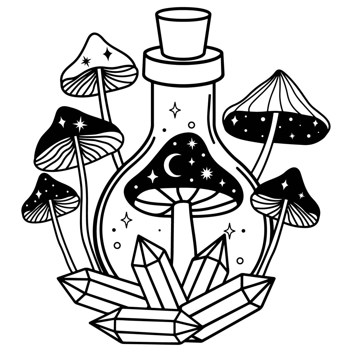 Crystal Mushroom Svgcrystal Svgmythical Svgmushroom - Etsy